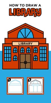 How To Draw a Library - Easy Step By Step Tutorial - Made with HAPPY