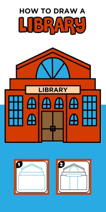 How To Draw a Library - Easy Step By Step Tutorial - Made with HAPPY