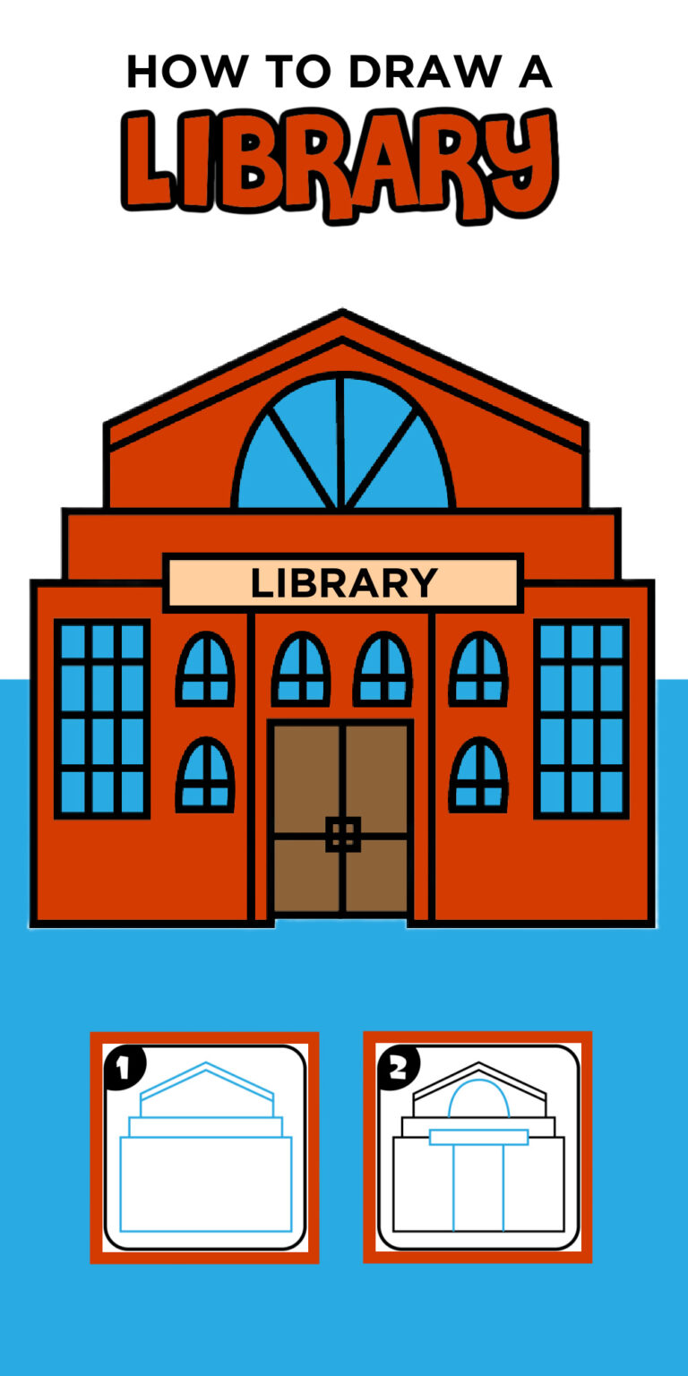How To Draw a Library - Easy Step By Step Tutorial - Made with HAPPY