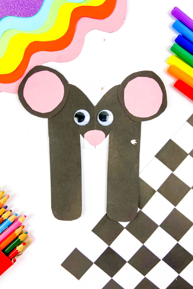 M is for Mouse Craft with Printable Letter M - Made with HAPPY