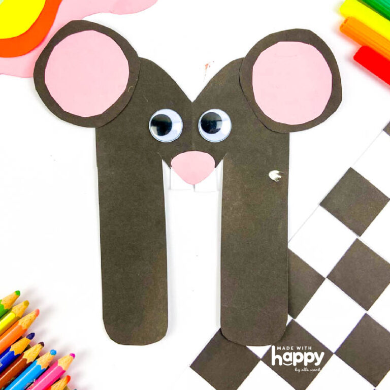 M is for Mouse Craft with Printable Letter M - Made with HAPPY