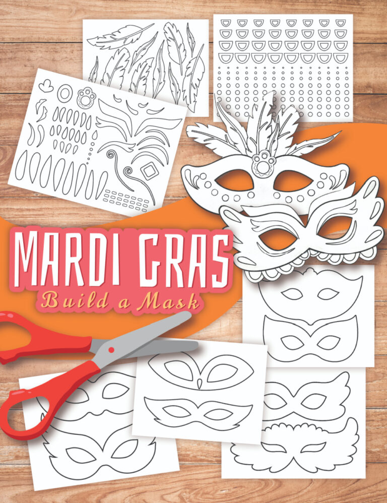 DIY Mardi Gras Mask Template - Made with HAPPY