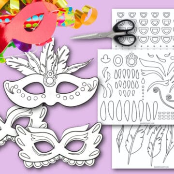 DIY Mardi Gras Mask Template - Made with HAPPY