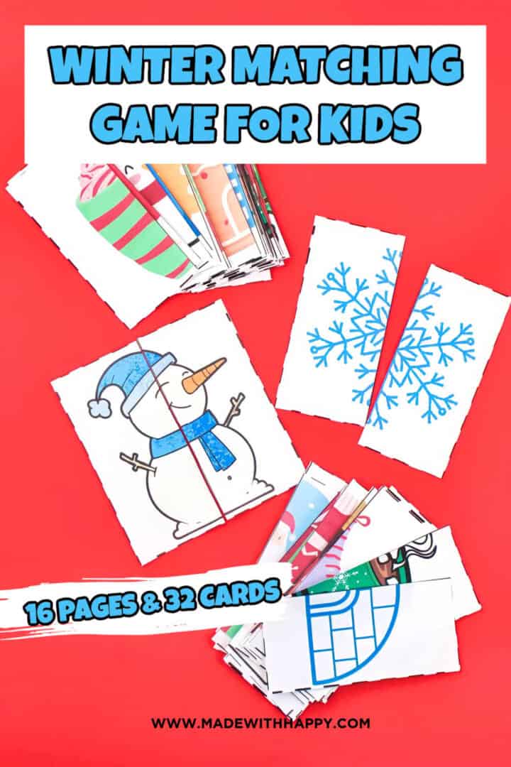 Free Printable Winter Matching Game for Kids