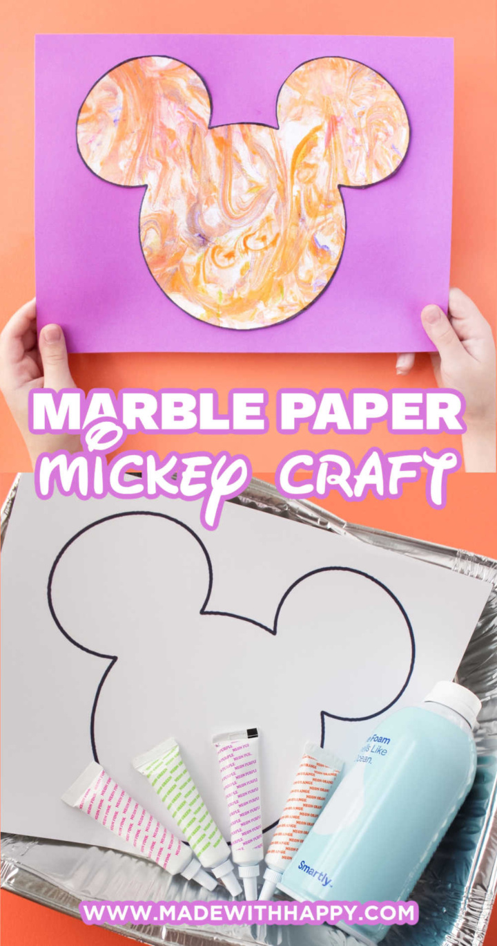 Marble Paper Mickey Mouse Craft - Made with HAPPY | Kids Crafts