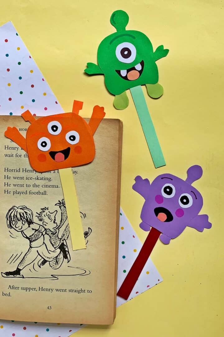 Easy DIY Monster Bookmarks Halloween Craft - Made with HAPPY