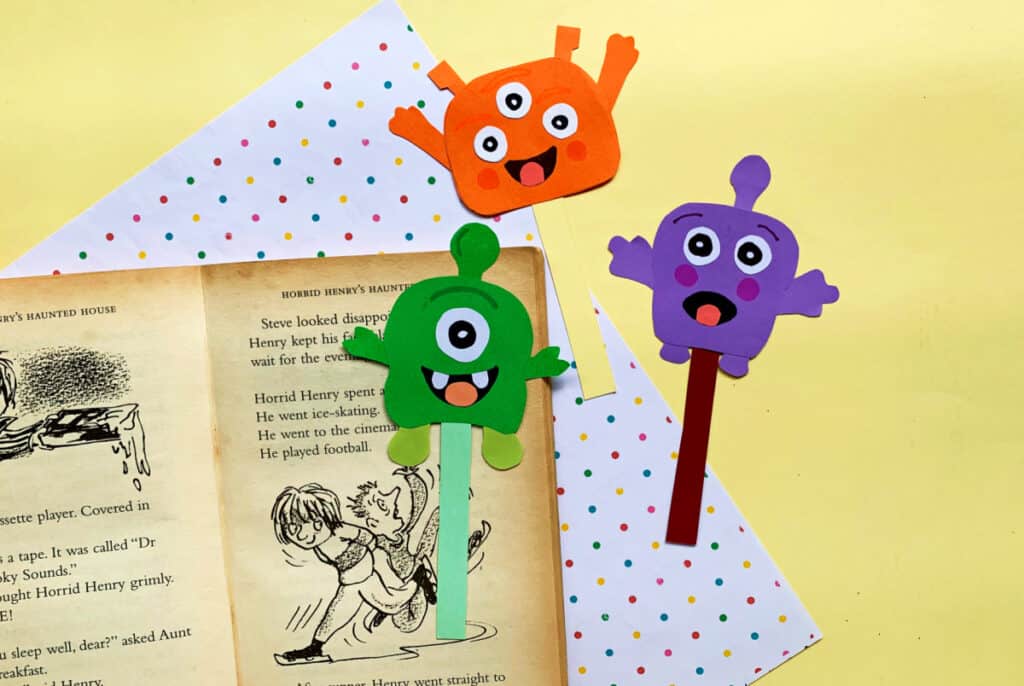 Easy DIY Monster Bookmarks Halloween Craft - Made with HAPPY