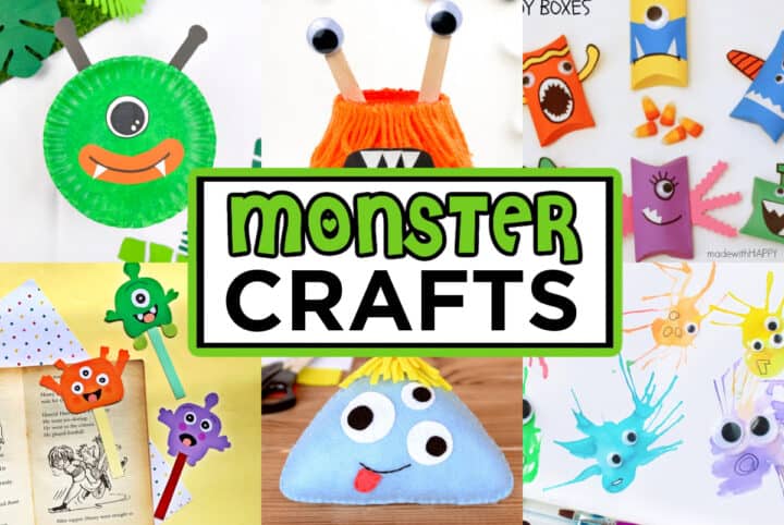 Easy Paper Plate Monster Craft (Free Template) - Made with HAPPY