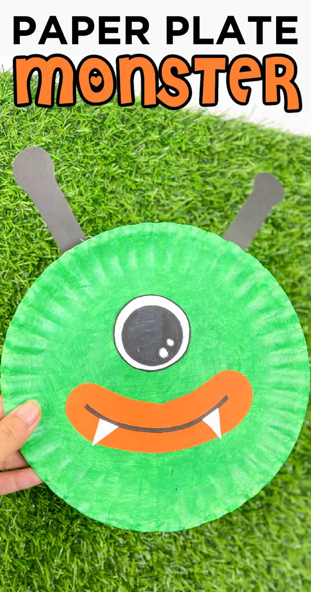 Easy Paper Plate Monster Craft (Free Template) - Made with HAPPY