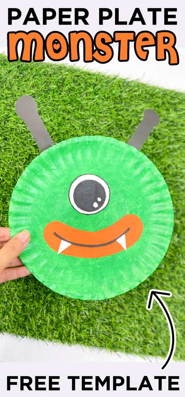 Easy Paper Plate Monster Craft (Free Template) - Made with HAPPY
