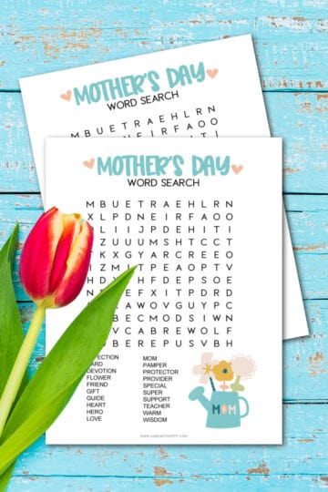 Free Printable Mother's Day Word Search - Made with HAPPY