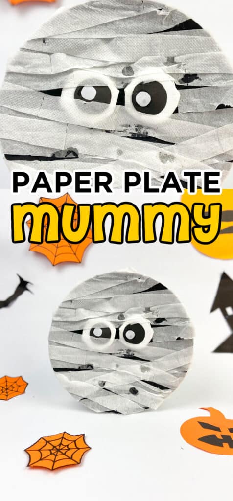 Easy Paper Plate Mummy - Halloween Craft For Kids - Made with HAPPY
