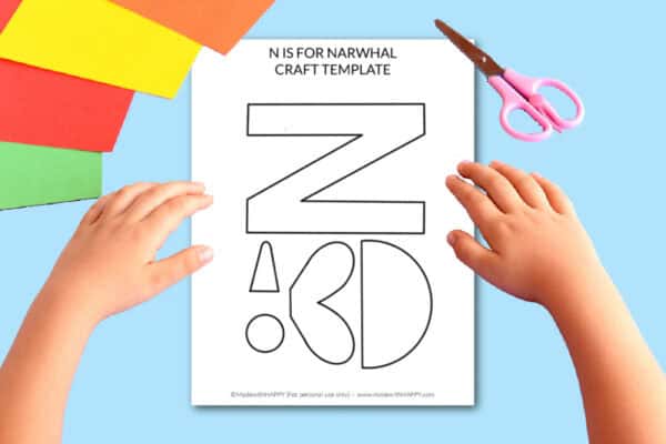 N is for Narwhal Craft with Printable Letter N - Made with HAPPY