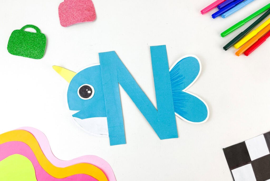 N is for Narwhal Craft with Printable Letter N - Made with HAPPY