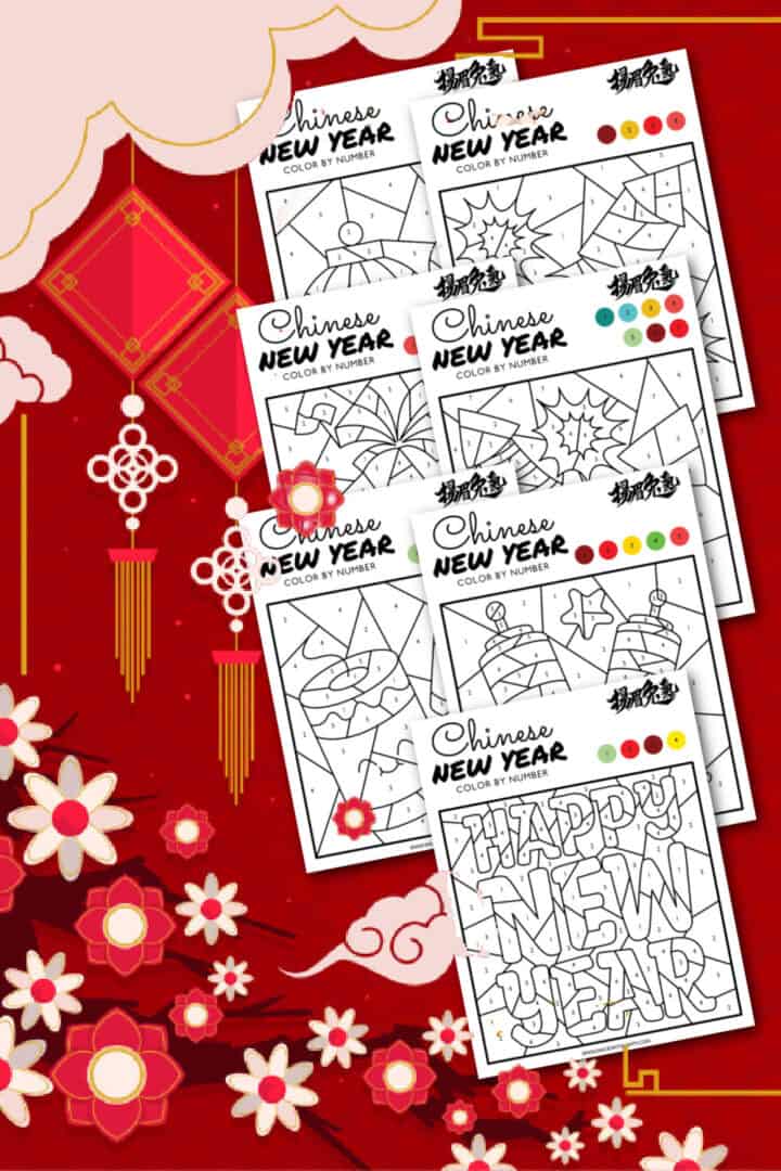 Chinese New Year Color By Number - Made with HAPPY