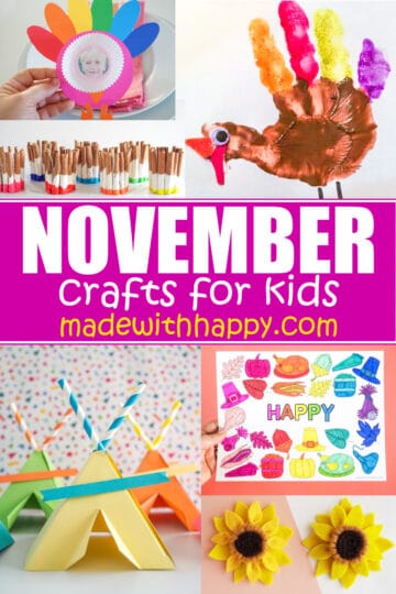 November Crafts For Kids - Lots of Easy Fall + Thanksgiving Crafts