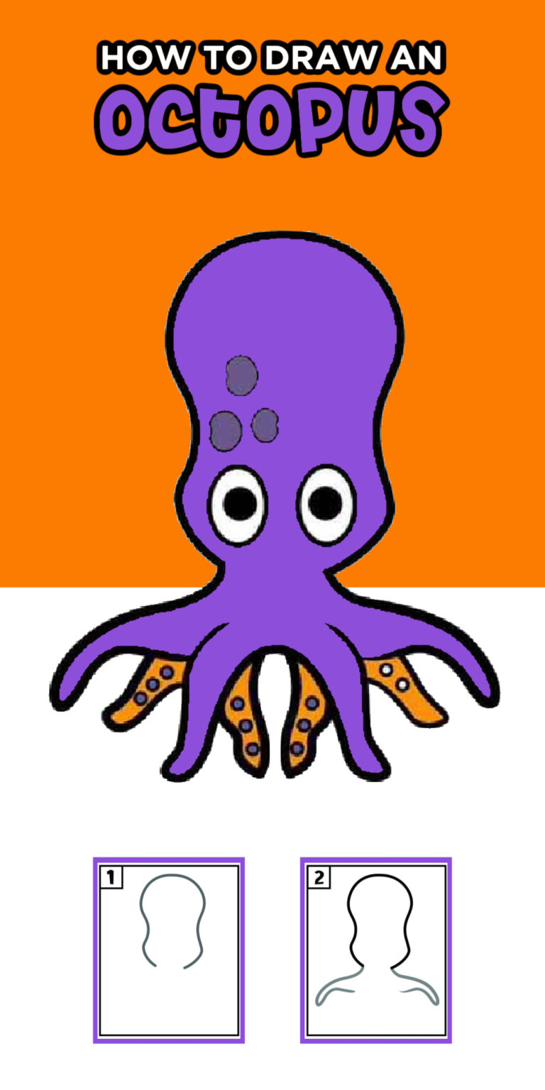 How To Draw an Octopus Easy Step-by-Step Tutorial - Made with HAPPY