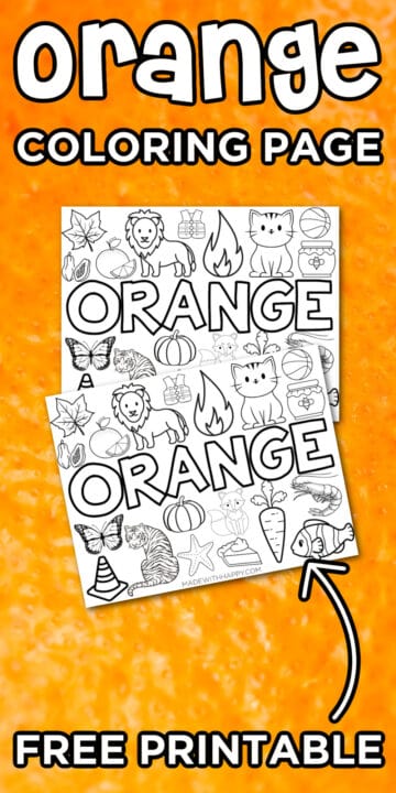FREE Printable Orange Coloring Page - Made with HAPPY