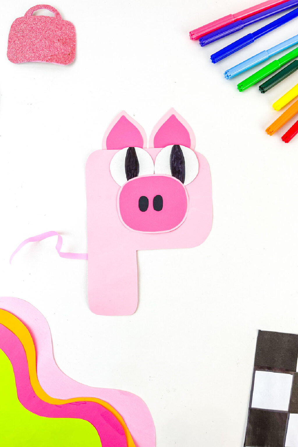 P is for Pig Craft with Printable Letter P - Made with HAPPY