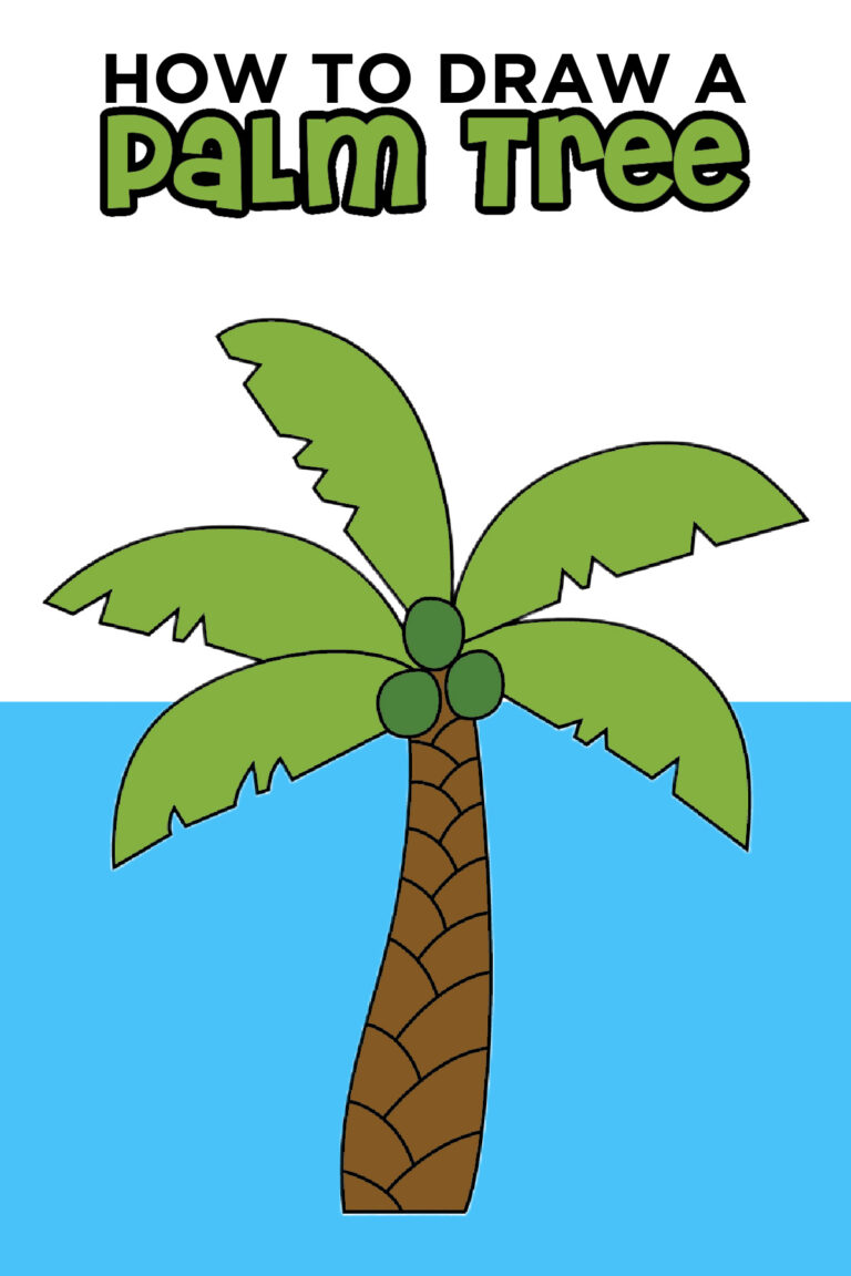 How To Draw a Palm Tree Easy Step-By-Step Tutorial - Made with HAPPY