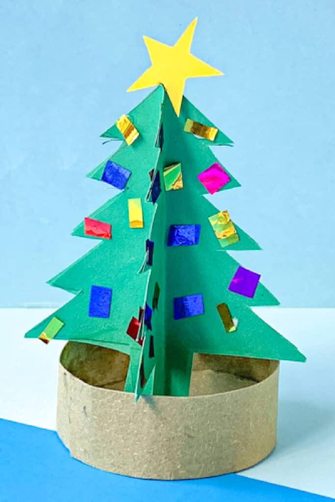3D Paper Christmas Tree Craft [Free Template] - Made with Happy
