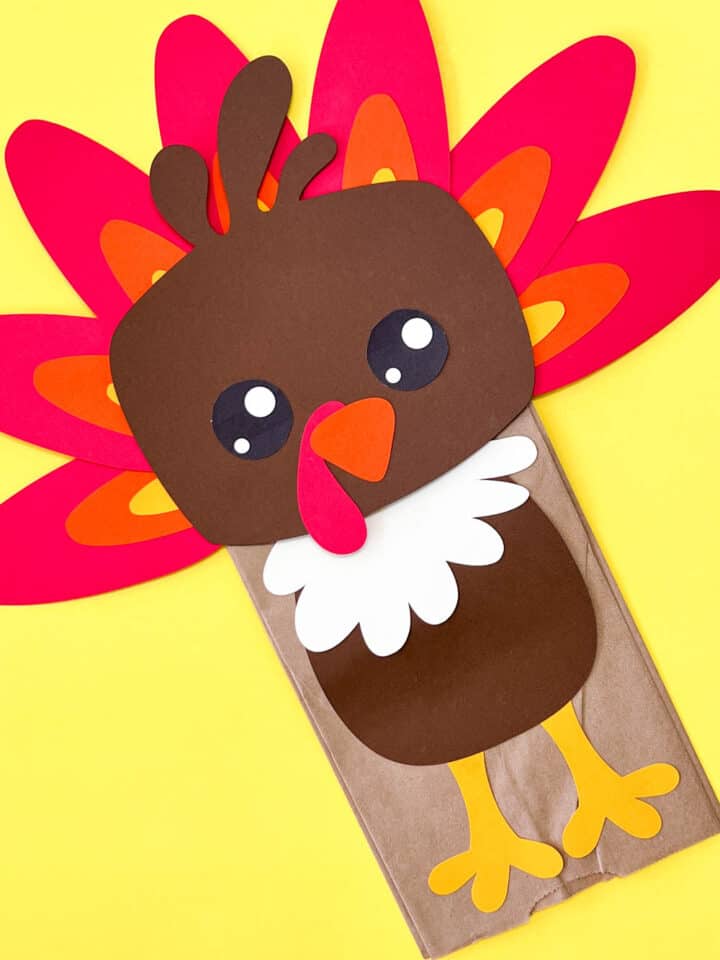 Paper Bag Turkey Craft For Kids - Made with HAPPY