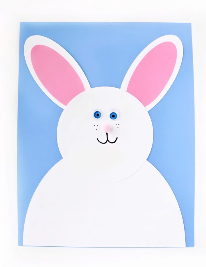 Easy Bunny Paper Craft with Free Printable Template - Made with HAPPY