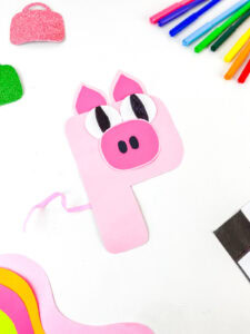 P is for Pig Craft with Printable Letter P - Made with HAPPY
