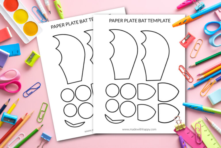 Easy Bat Paper Plate Craft with a Free Template - Made with HAPPY