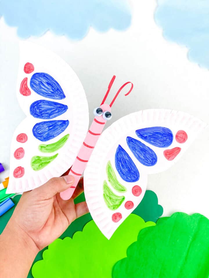 Easy Paper Plate Butterfly Craft For Kids - Made with HAPPY