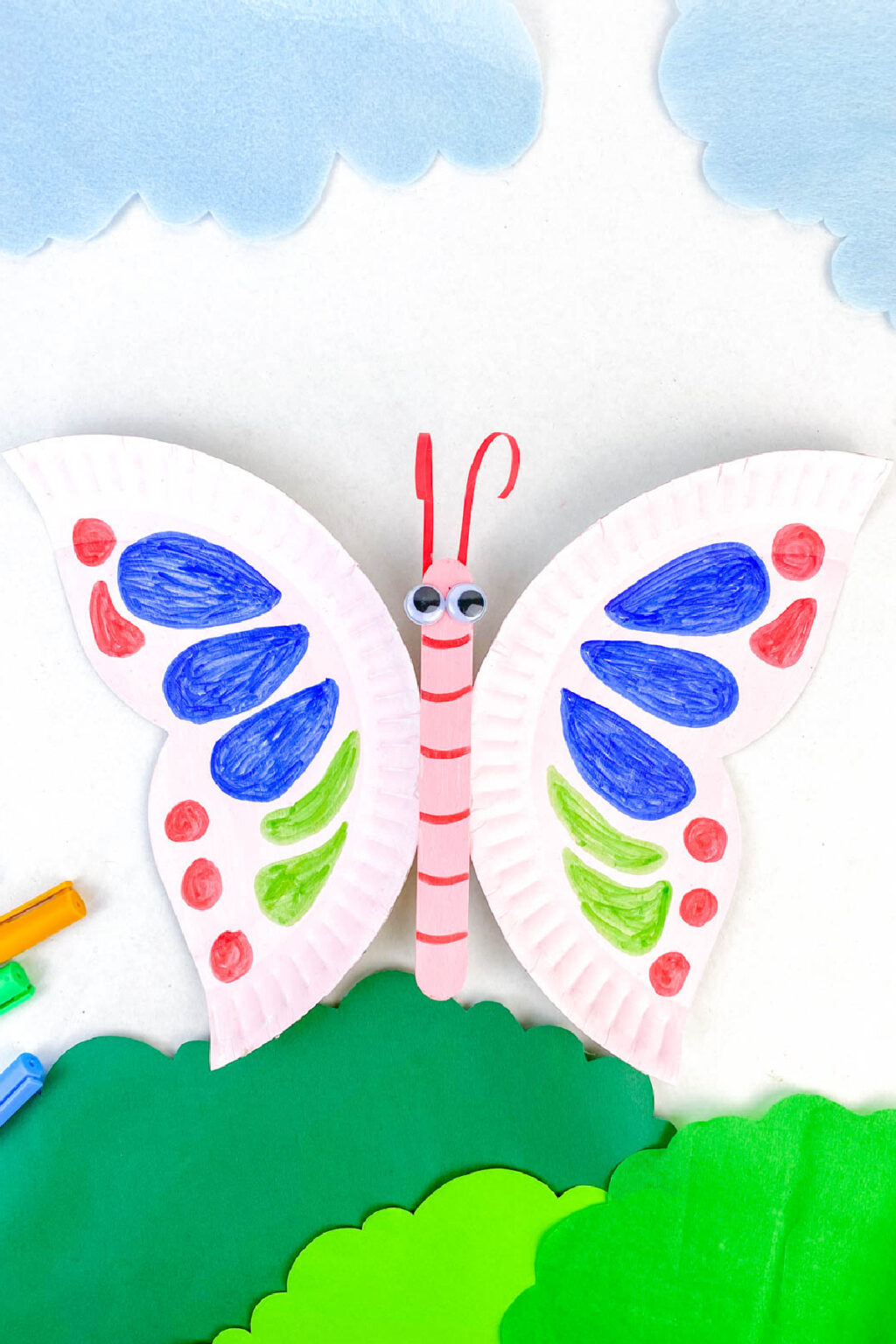 Easy Paper Plate Butterfly Craft For Kids - Made with HAPPY