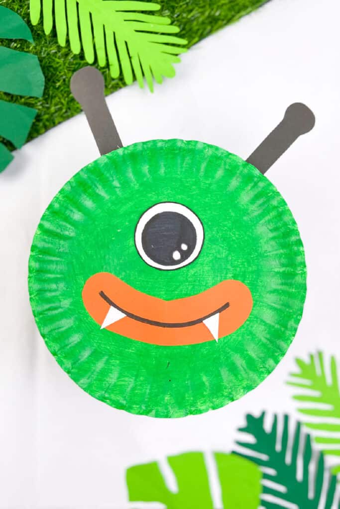 Easy Paper Plate Monster Craft (Free Template) - Made with HAPPY
