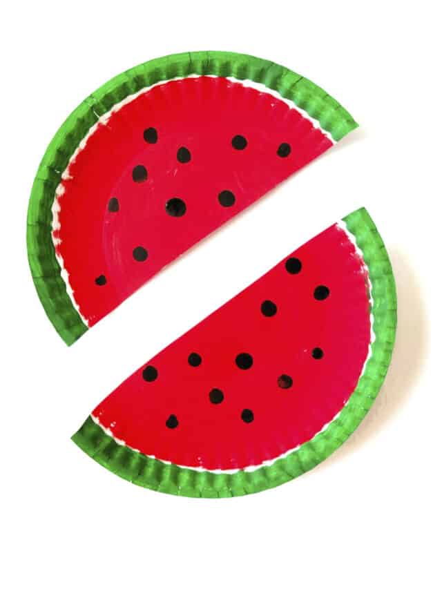 Paper Plate Watermelon Preschool Craft For Kids - Made with HAPPY