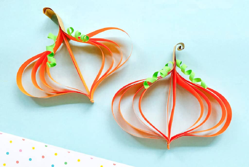 Paper Pumpkin | Easy Paper Strip Pumpkin Craft- Made with HAPPY