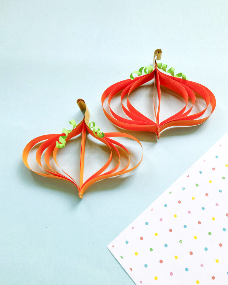 Paper Pumpkin | Easy Paper Strip Pumpkin Craft- Made with HAPPY