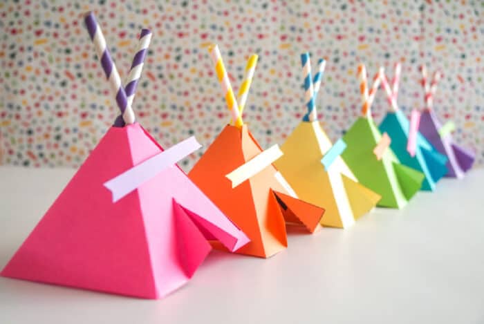 Fun Mini Paper Teepee Craft For Kids - Made with HAPPY