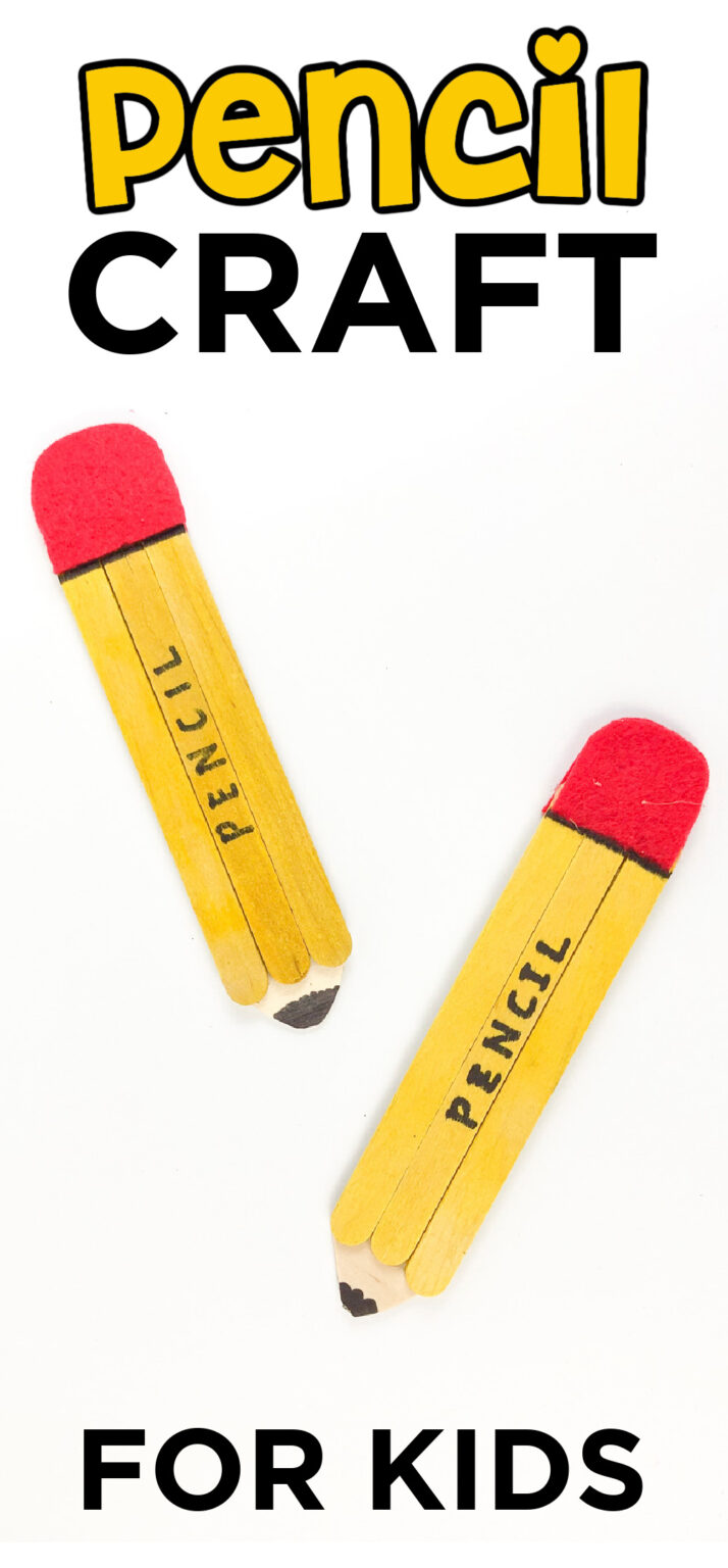 Easy Popsicle Stick Pencil Craft - Made with HAPPY