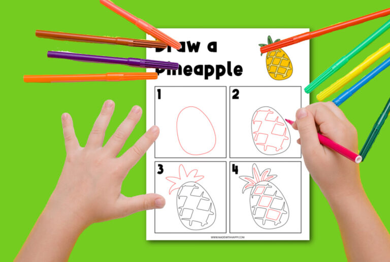 How To Draw a Pineapple - Made with HAPPY