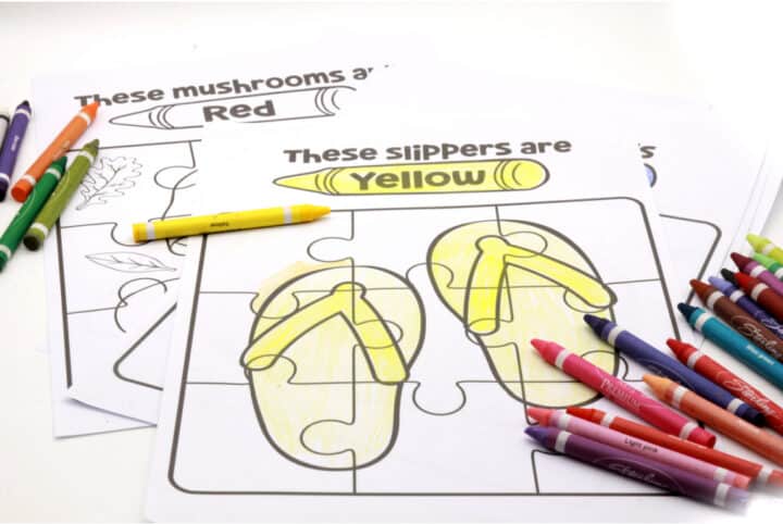 Rainbow Printable Color Puzzles - Made with HAPPY