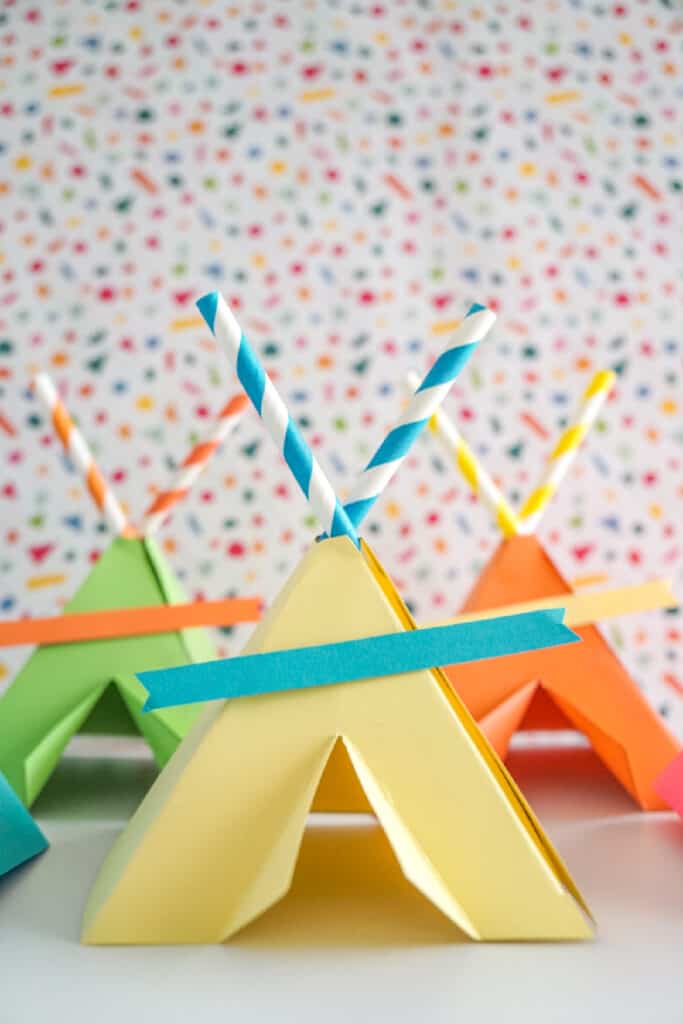 Fun Mini Paper Teepee Craft For Kids - Made with HAPPY