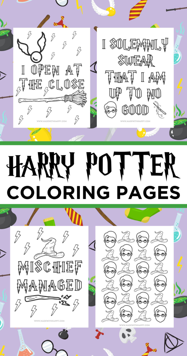 Harry Potter Inspired Coloring Pages - 4 Free Printables