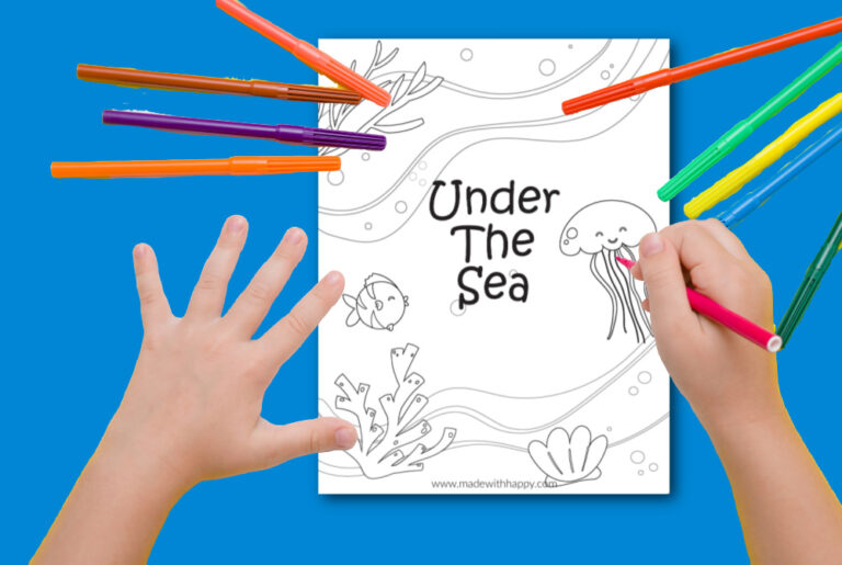 Free Printable Under The Sea Coloring Page - Made with HAPPY