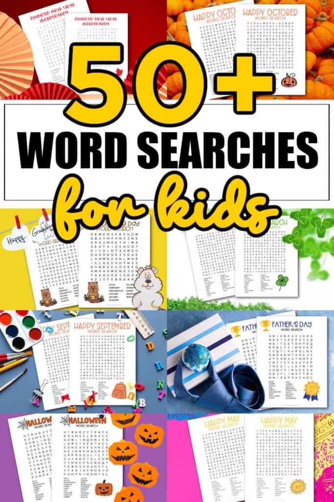 50+ Free Printable Word Searches For Kids - Made with HAPPY
