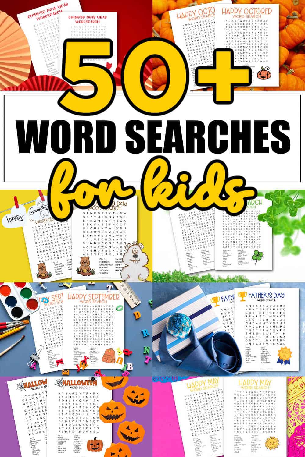 50+ Free Printable Word Searches For Kids - Made with HAPPY