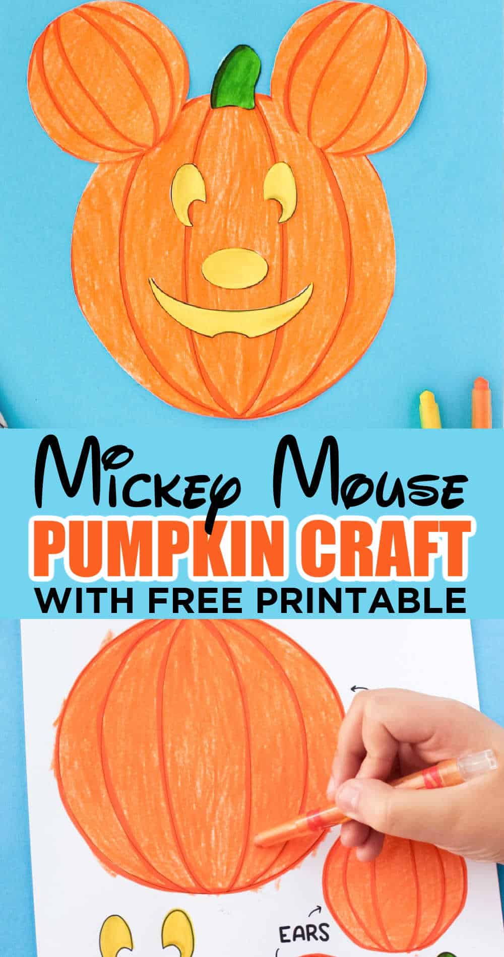 Mickey Mouse Pumpkin Craft for Kids - Made with HAPPY