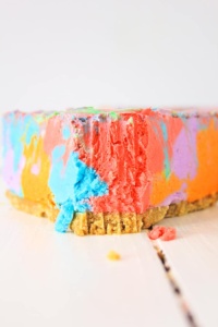 No-bake Rainbow Cheesecake Recipe - Tie Dye Cheesecake