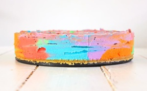 No-bake Rainbow Cheesecake Recipe - Tie Dye Cheesecake