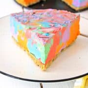 No-bake Rainbow Cheesecake Recipe - Tie Dye Cheesecake