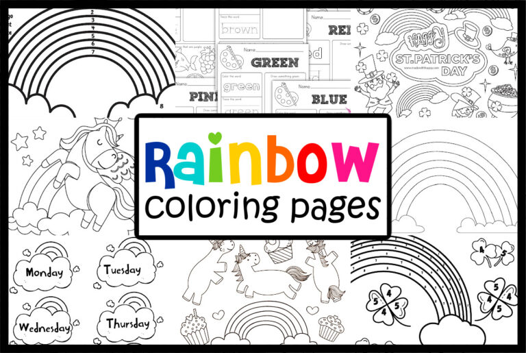 Free Blue Coloring Page for Kids - Made with HAPPY