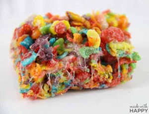 Rainbow Rice Crispy Treats Recipe - Made with HAPPY